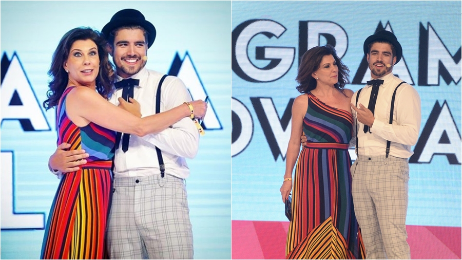 Atriz Angela Dippe beija Caio Castro na boca ao receber Prêmio Jovem ...