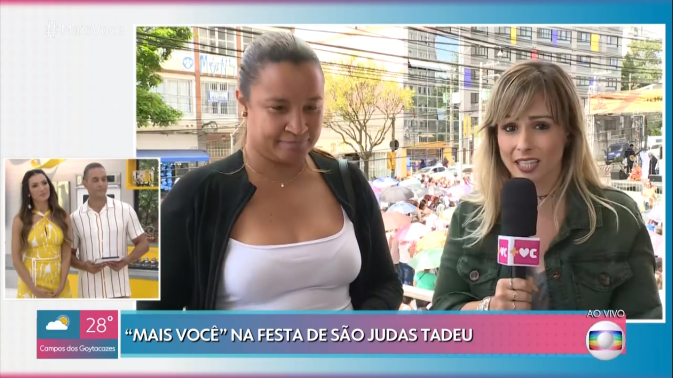 Entrevistada do Mais Você manda beijo para Ana Maria e Louro e repórter ...