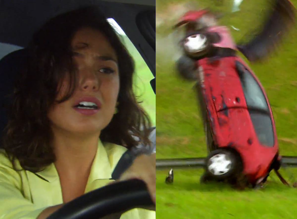 Em Tititi, Marcela capota o carro e fica entre a vida e a morte